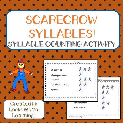 Scarecrow Syllables for Second Grade Activity - Look! We're Learning!