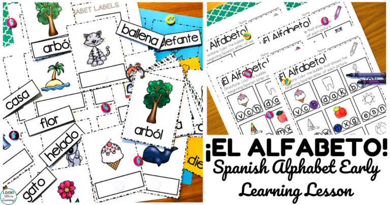 Spanish Alphabet Literacy Center for Kids - Look! We're Learning!