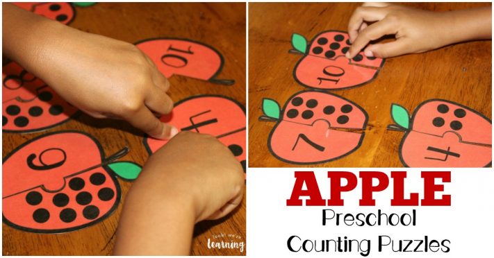 Apple Preschool Counting Puzzles FB - Look! We're Learning!