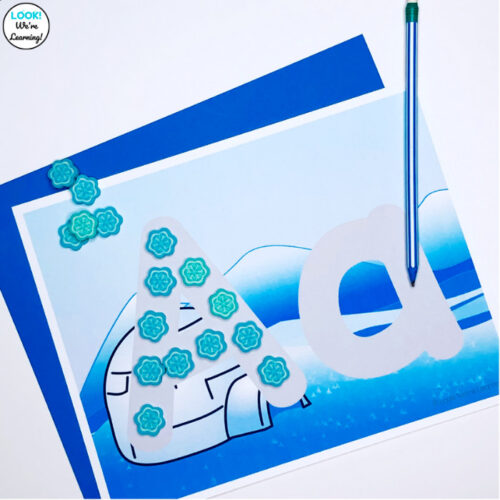 Alphabet and Number Winter Literacy Mats - Look! We're Learning!