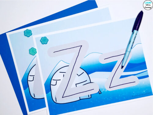 Alphabet and Number Winter Literacy Mats - Look! We're Learning!