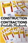 Construction Themed Contractions Flashcards - Look! We're Learning!