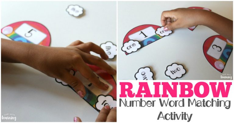 Rainbow Math Number Word Matching - Look! We're Learning!