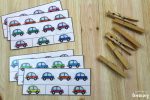 Colorful Cars Pattern Clip Cards - Look! We're Learning!