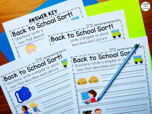 Back to School Noun Practice for Second Grade - Look! We're Learning!