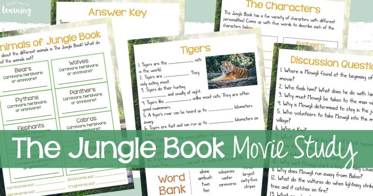 The Jungle Book Movie Study Printable for Kids - Look! We're Learning!