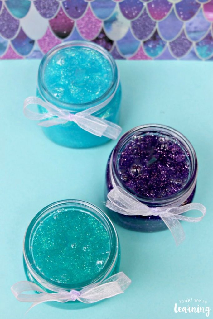 DIY Glitter Mermaid Slime - Look! We're Learning!