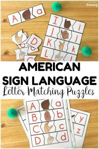 Sign Language Alphabet Puzzles - Look! We're Learning!