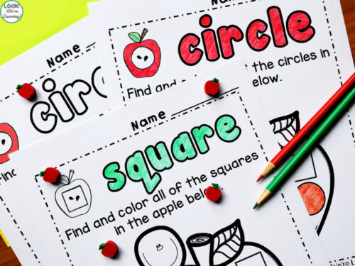 Apple Seek and Find Shape Sorting Worksheets - Look! We're Learning!