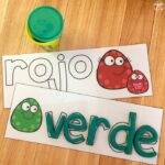 Spanish Color Word Playdough Mats for Kids - Look! We're Learning!
