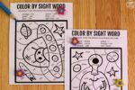 Space Sight Words! Color by Sight Word Activity - Look! We're Learning!