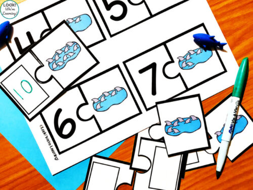 Printable Shark Counting to Ten Puzzles for Kids - Look! We're Learning!