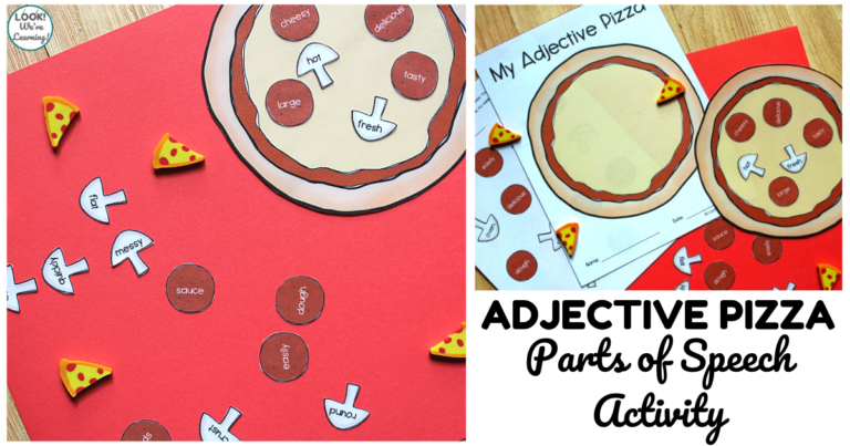 Pizza Pie ELA! Adjective Sorting Activity - Look! We're Learning!
