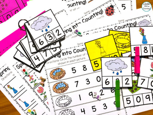 Spring into Counting! Spring Counting to Ten Math Center