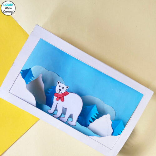 3D Polar Bear Cereal Box Craft for Kids - Look! We're Learning!