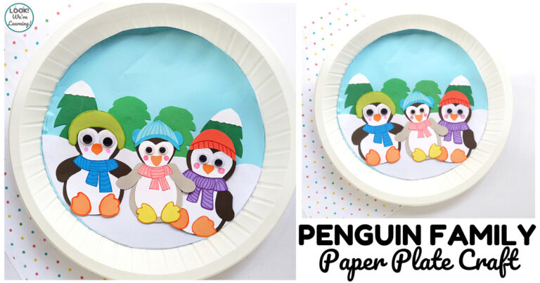 Easy Penguin Family Paper Plate Craft - Look! We're Learning!