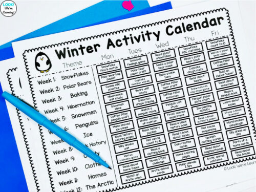 Winter Fun! Preschool Winter Activity Calendar - Look! We're Learning!