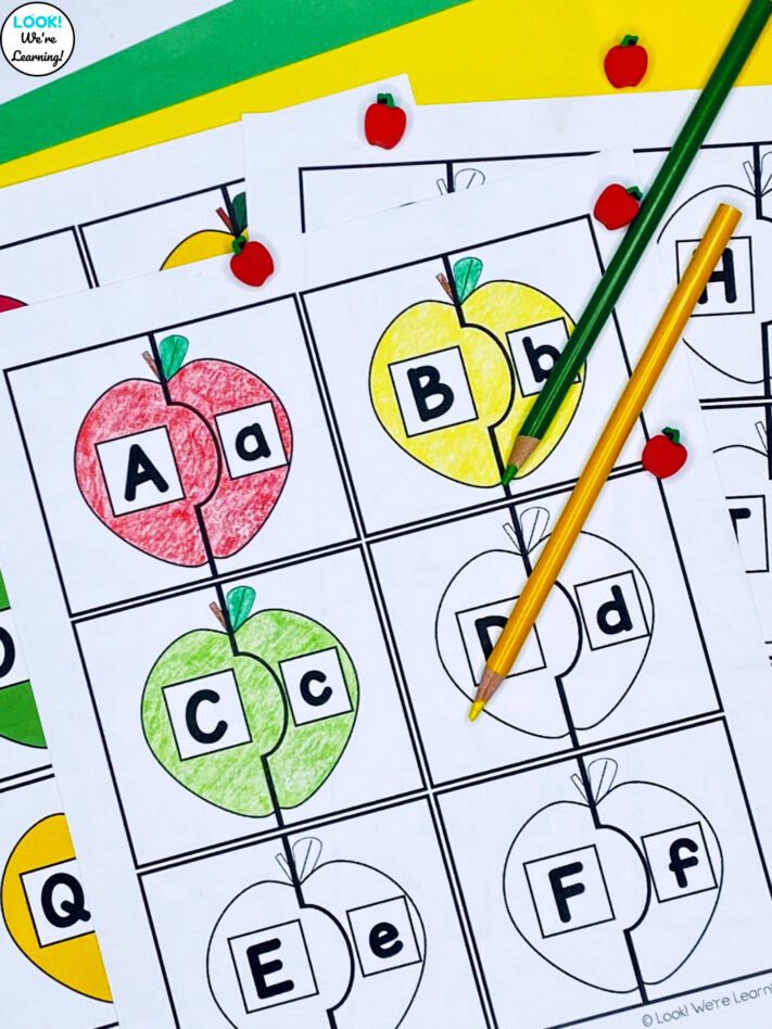 Apple Uppercase and Lowercase Matching - Look! We're Learning!